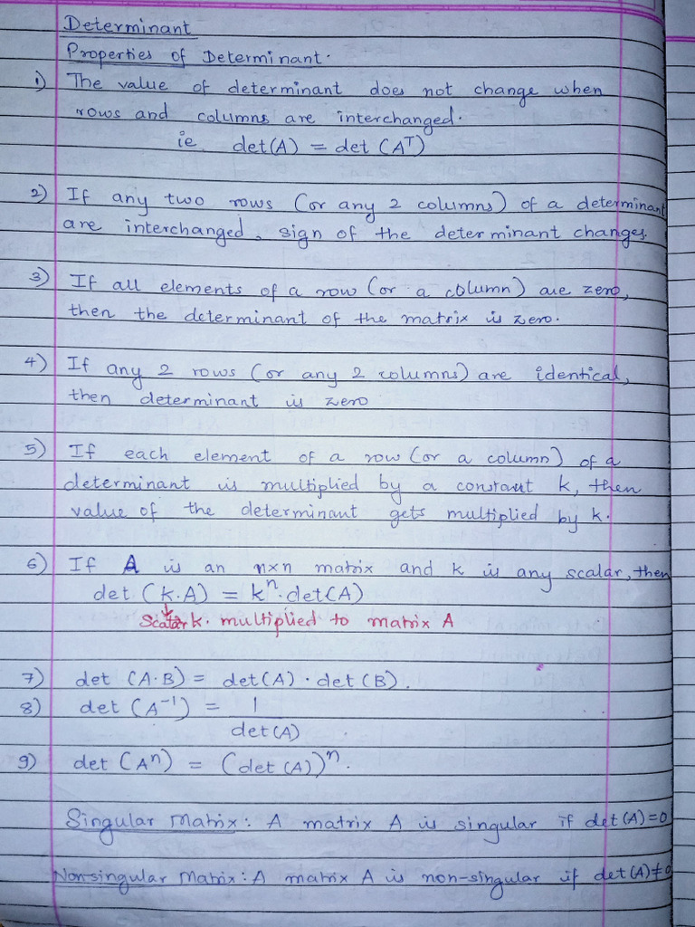 008 Determinant - Adjoint and Inverse of A Matrix | PDF | Mathematics | Functional Analysis