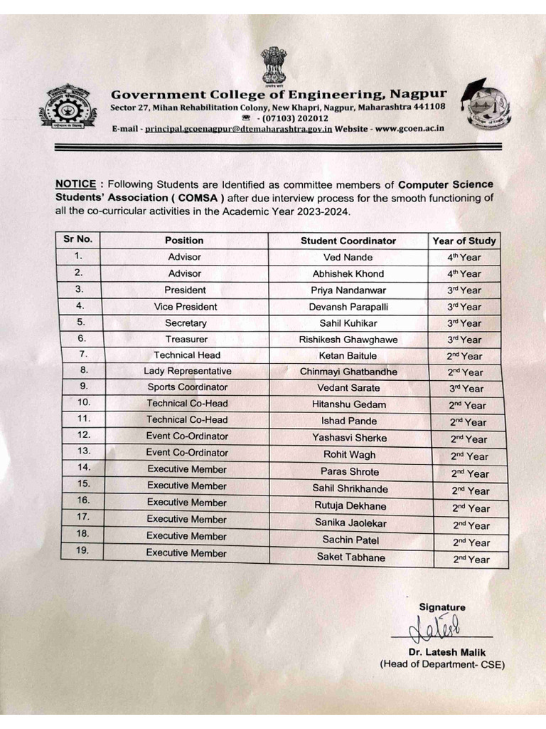 Comsa Committee 23-24 | PDF