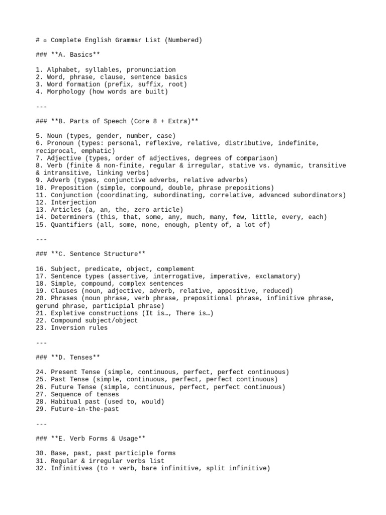 Complete English Grammar Guide | PDF | Verb | Perfect (Grammar)