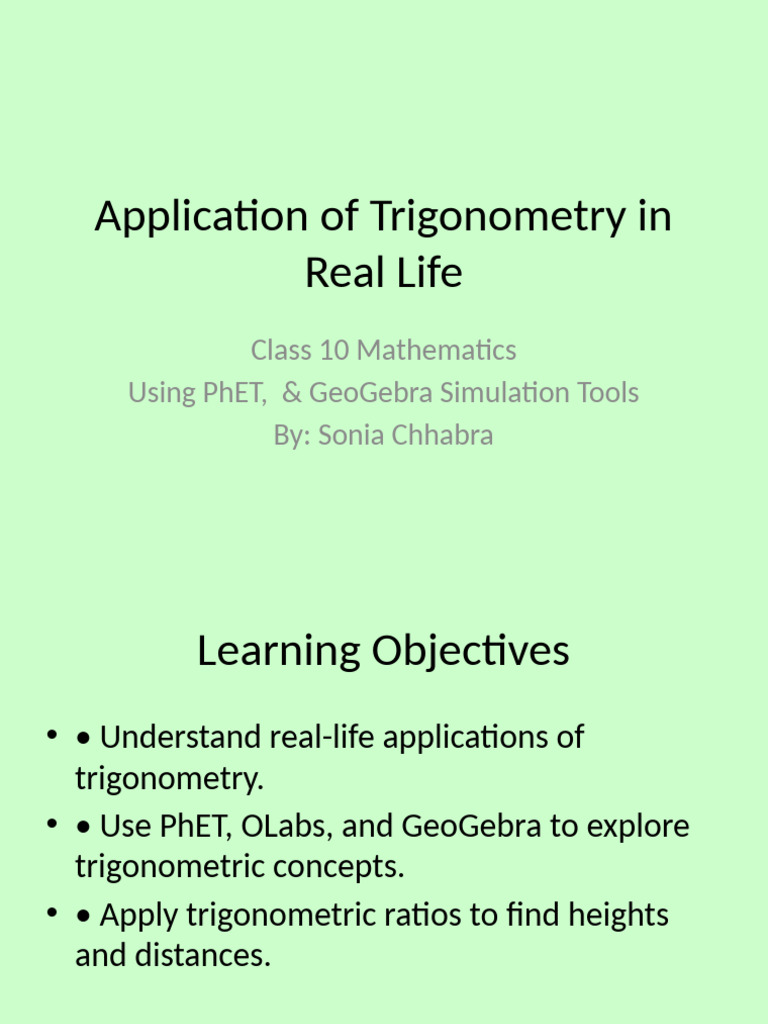 Application of Trigonometry | PDF