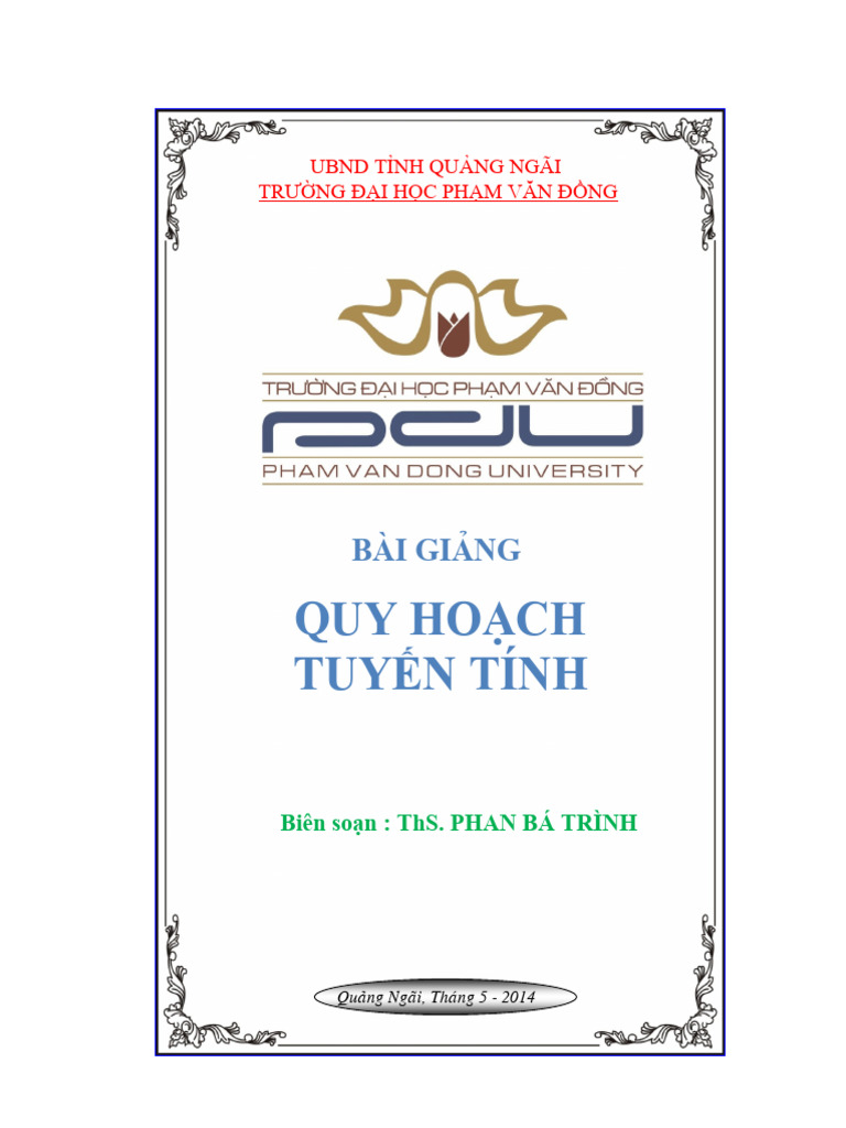 Bai Giang Quy Hoach Tuyen Tinh 0133 | PDF