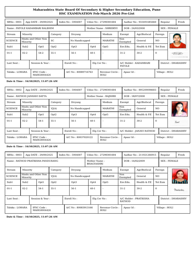 HSC Prilist | PDF | Schools | Educational Stages