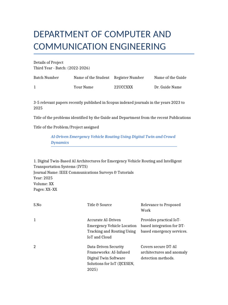 Phase1 EmergencyVehicleRouting Project | PDF | Internet Of Things ...