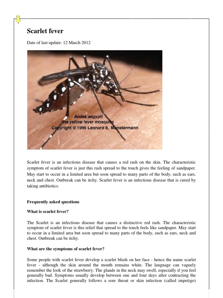 Understanding Scarlet Fever Symptoms | PDF
