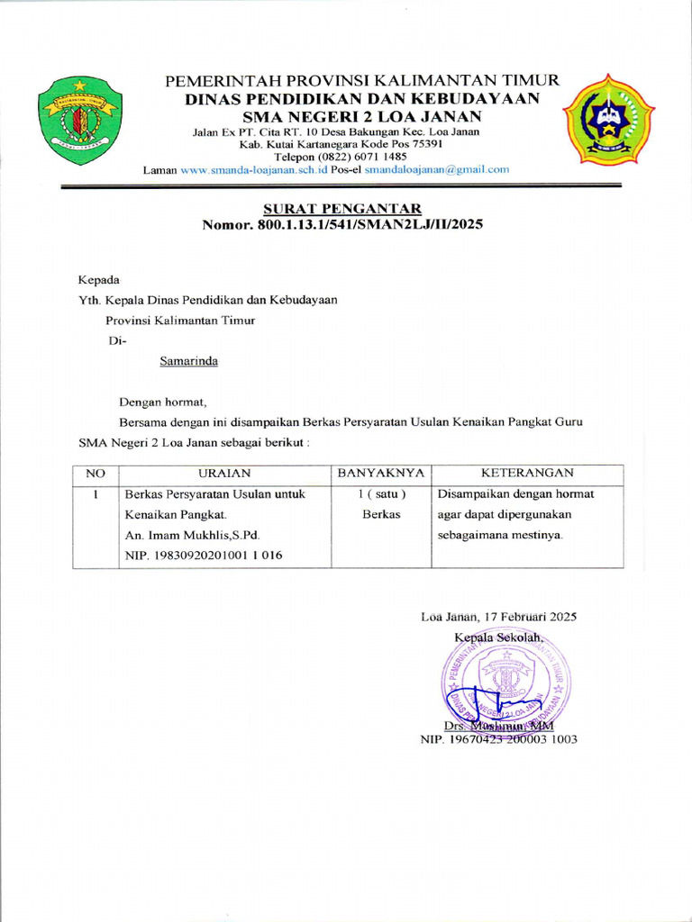 Imam Mukhlis Surat Pengantar20250217 | PDF