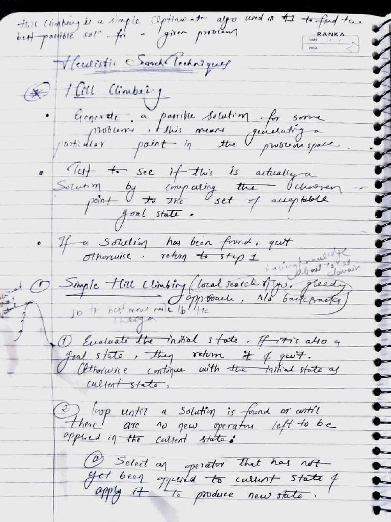 AI (Hill Climbing Algorithm) | PDF