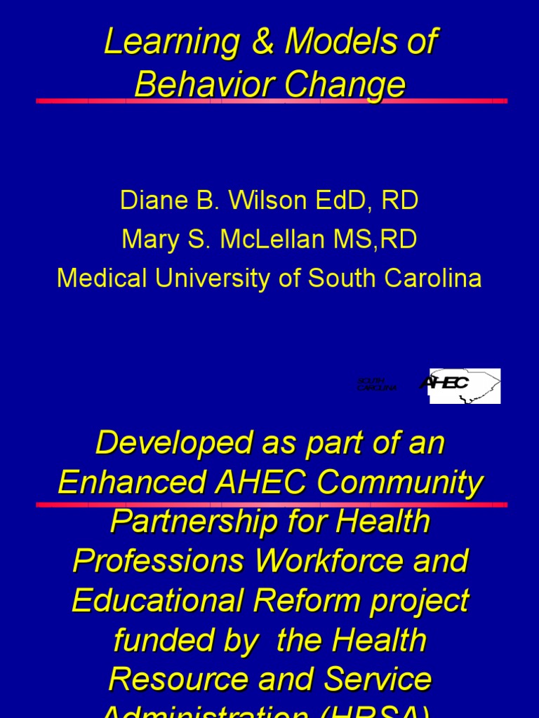 Learning & Models of Behavior Change | PDF | Psychology | Behavioural ...