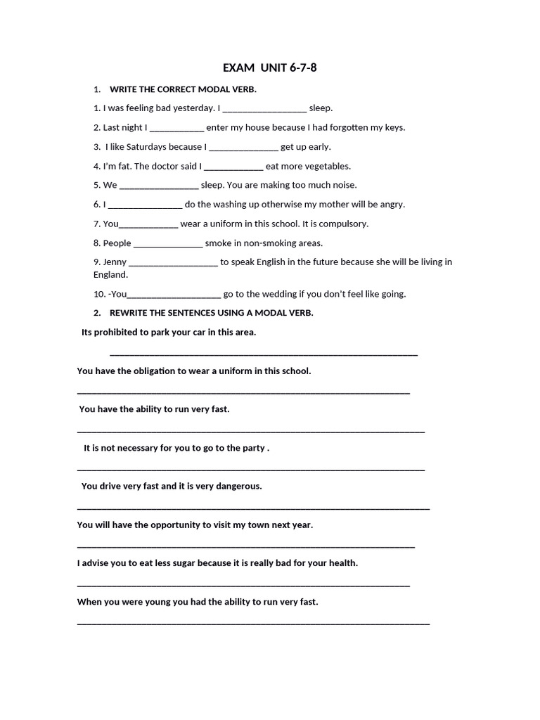 Exam Modals | PDF