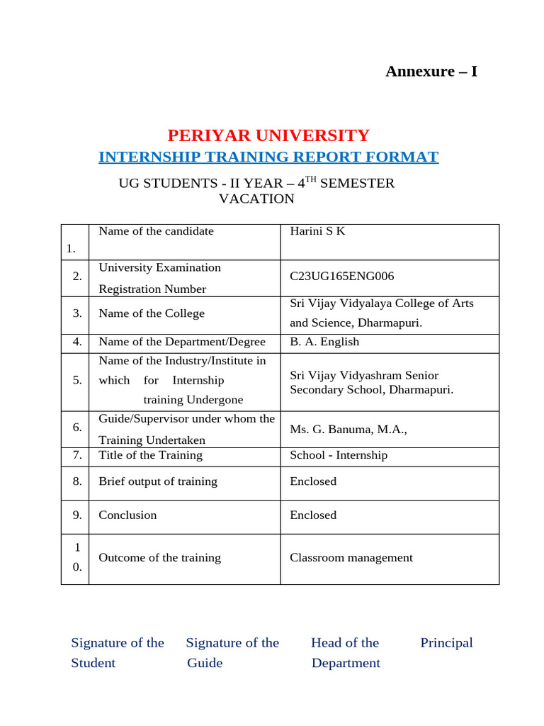 Front Page Annexure | PDF