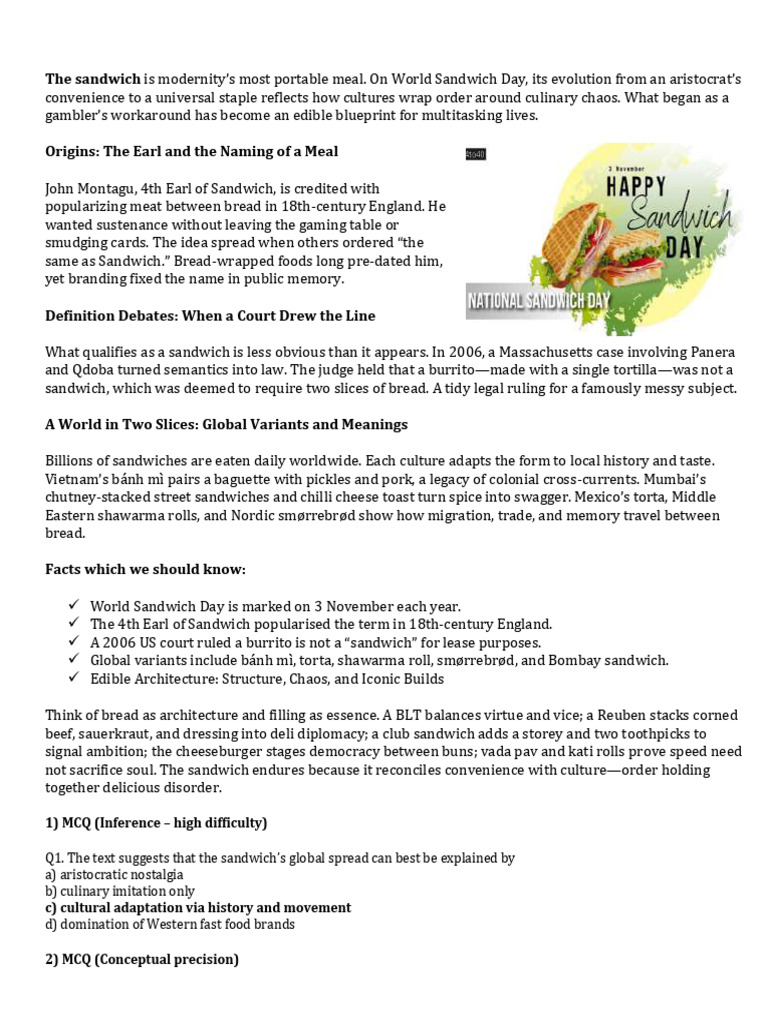 The Global Evolution of Sandwiches | PDF | Sandwich | Bread Dishes