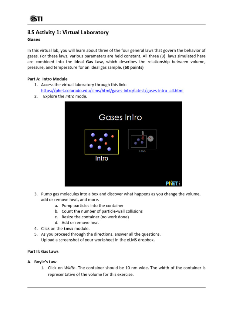 Virtual Lab: Understanding Gas Laws | PDF | Gases | Temperature