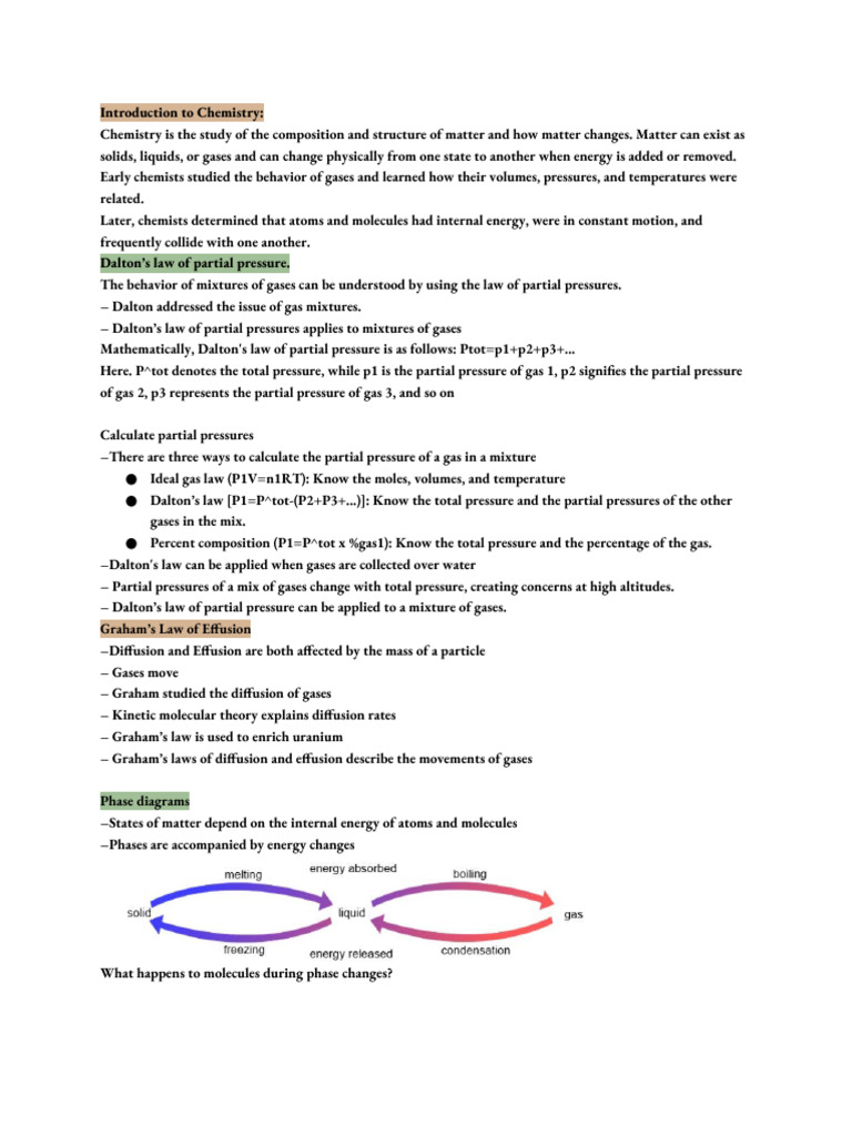 Understanding Gas Laws and Phase Changes | PDF | Gases | Liquids