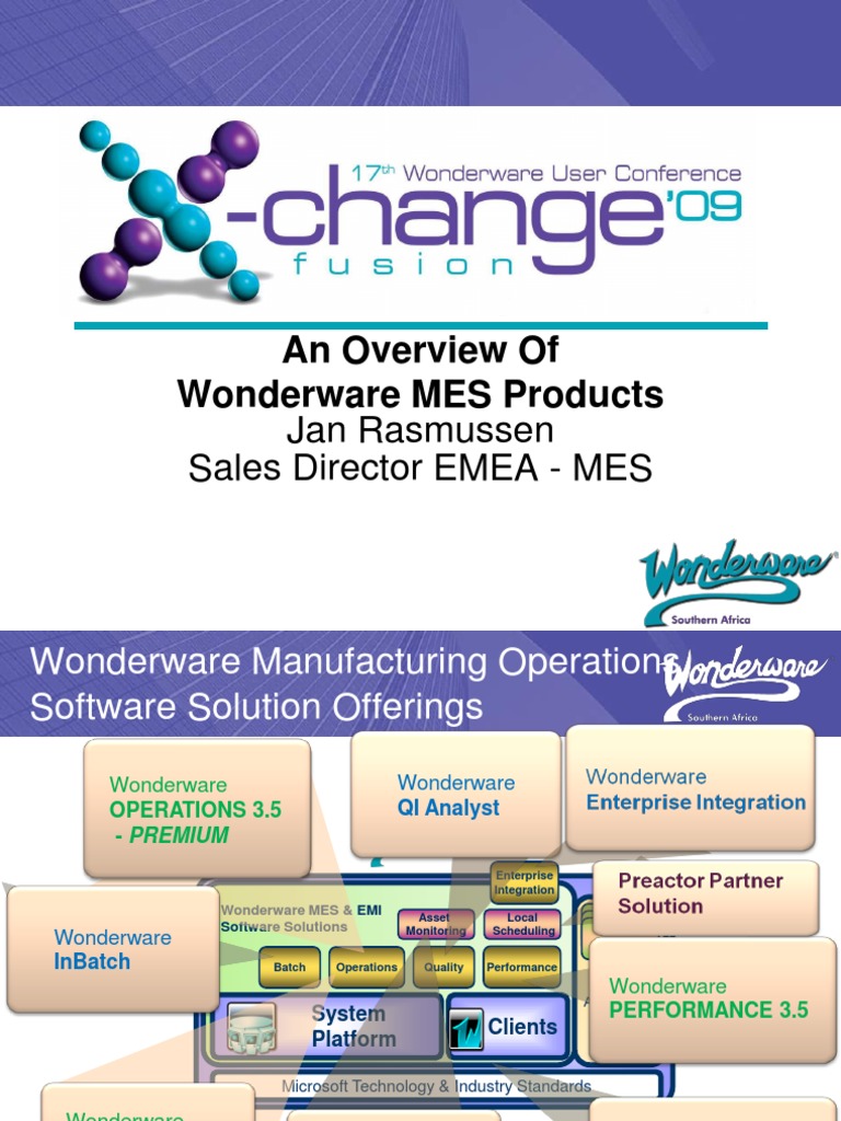 An Overview of Wonderware's Manufacturing Execution System (MES ...