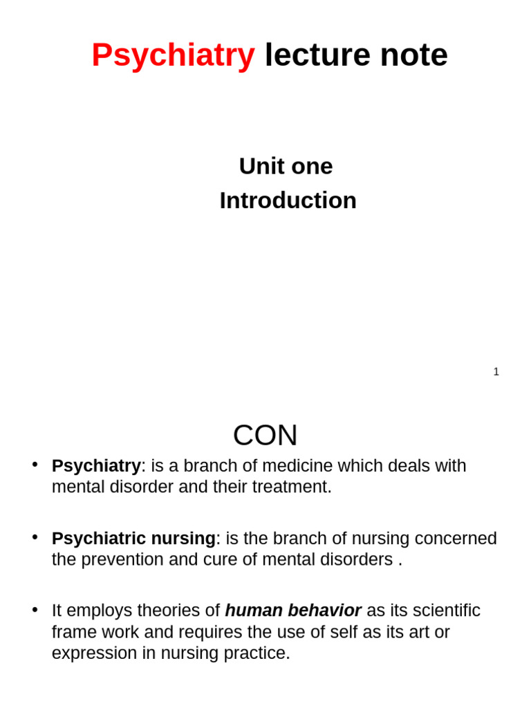 Psychiatry Lecture Note 1 Pdf Hallucination Phobia