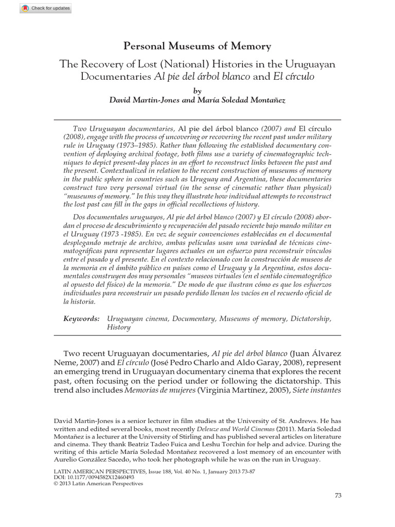 Uruguayan Documentaries on Memory Recovery | PDF | Uruguay