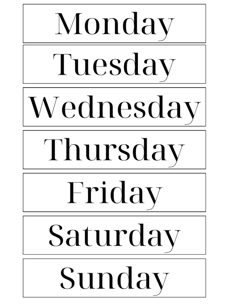 Days of the Week | PDF