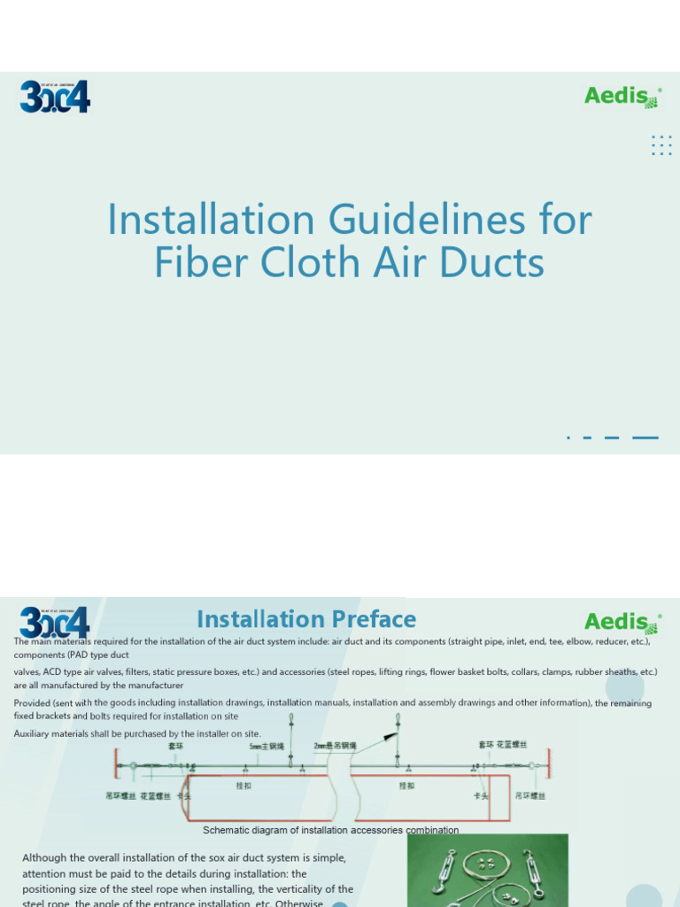 Textile Duct Installation | PDF | Pipe (Fluid Conveyance) | Duct (Flow)