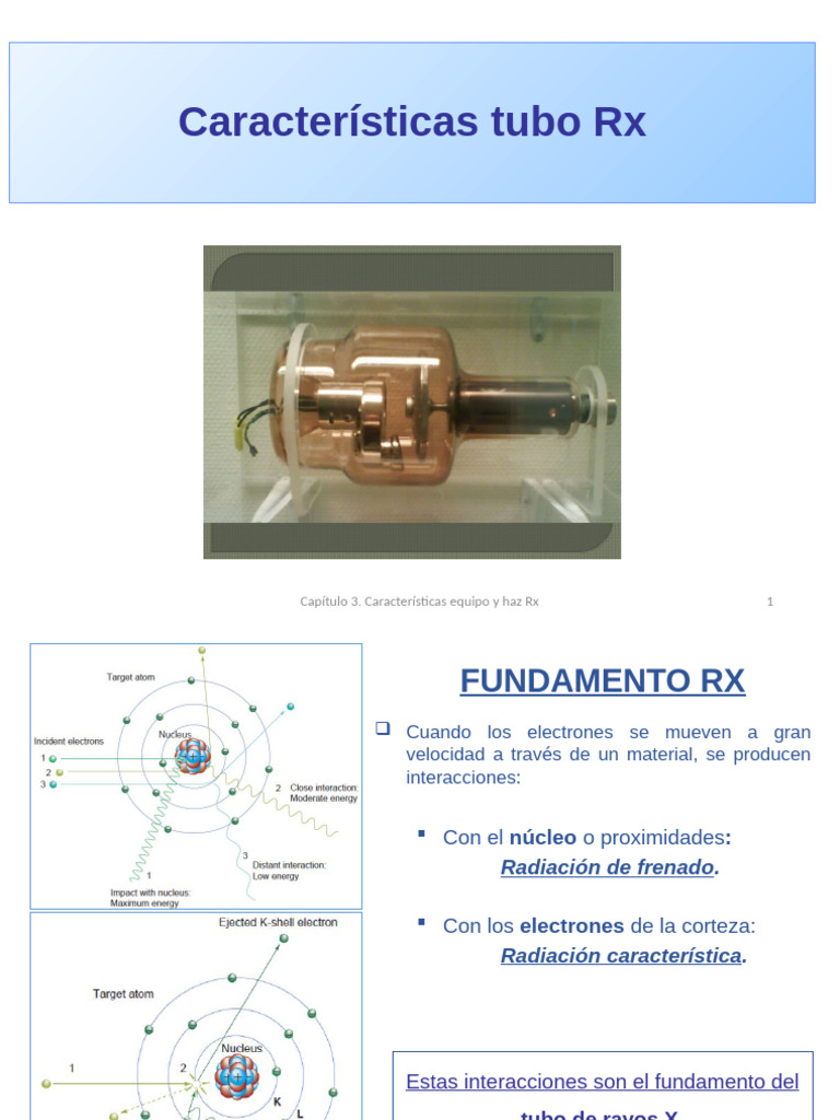 3 CAPÍTULO 3a Características Equipo RX y Tubo RX | PDF | Rayo X | Electrón