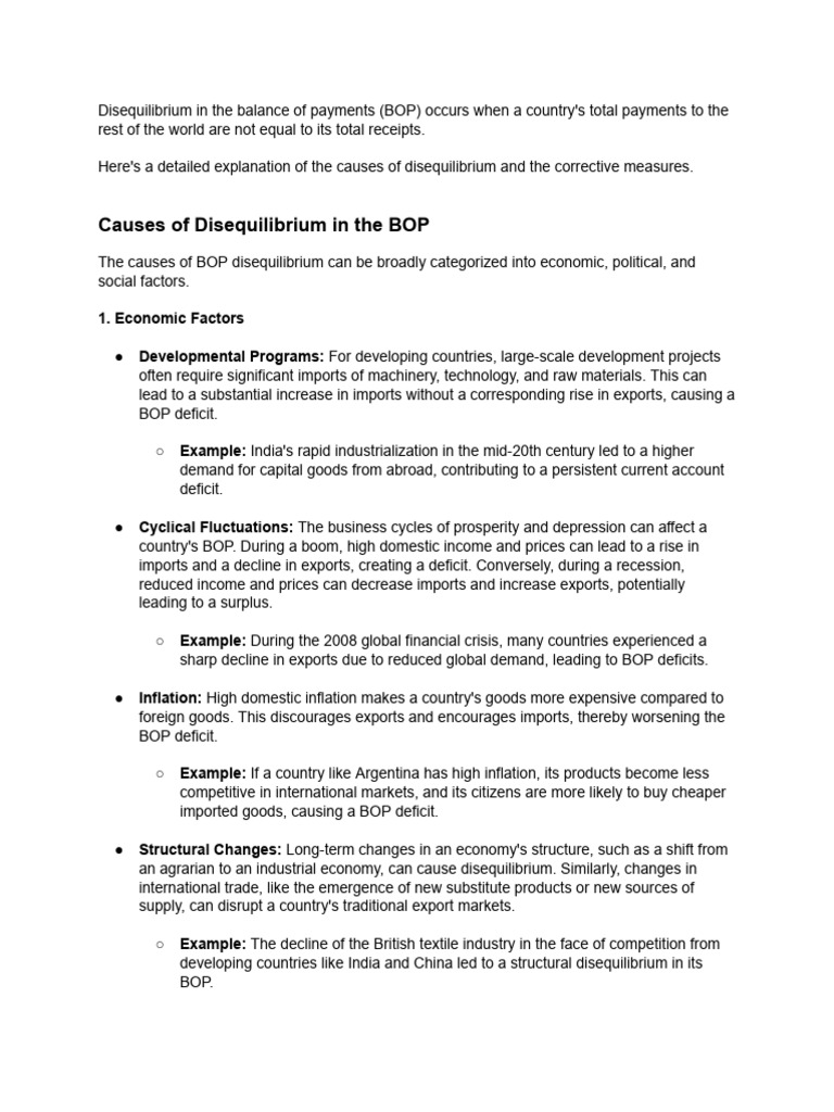 Causes and Solutions for BOP Disequilibrium | PDF | Devaluation ...