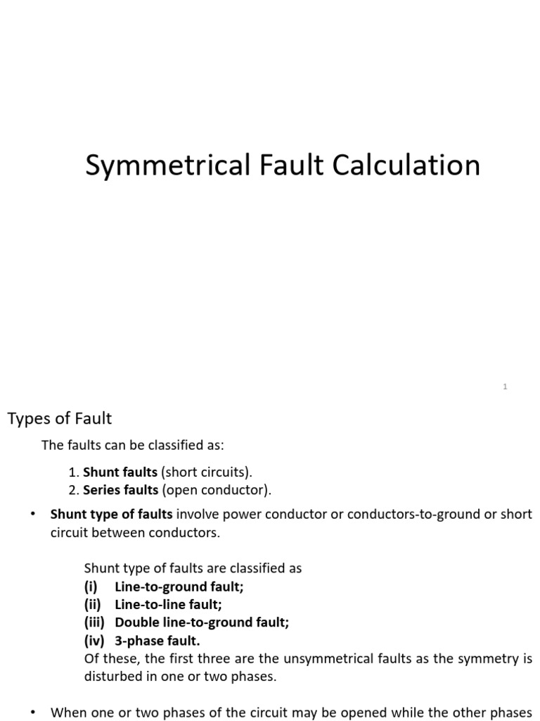 Symmetrical Fault Analysis and Calculations | PDF | Transformer ...