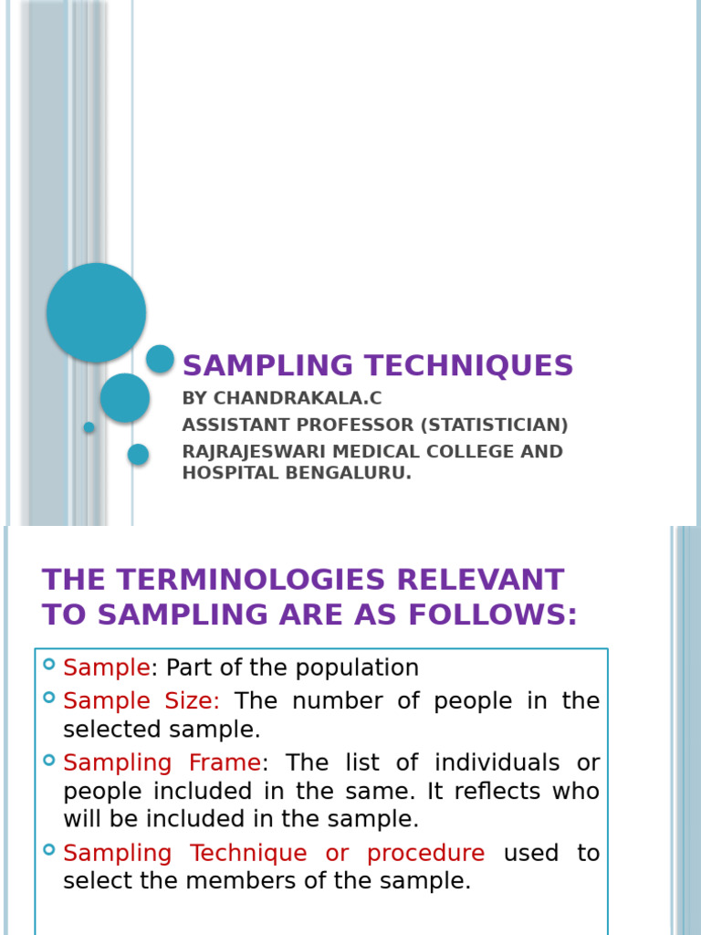 Sampling Techniques 2023 | PDF | Sampling (Statistics) | Standard Error