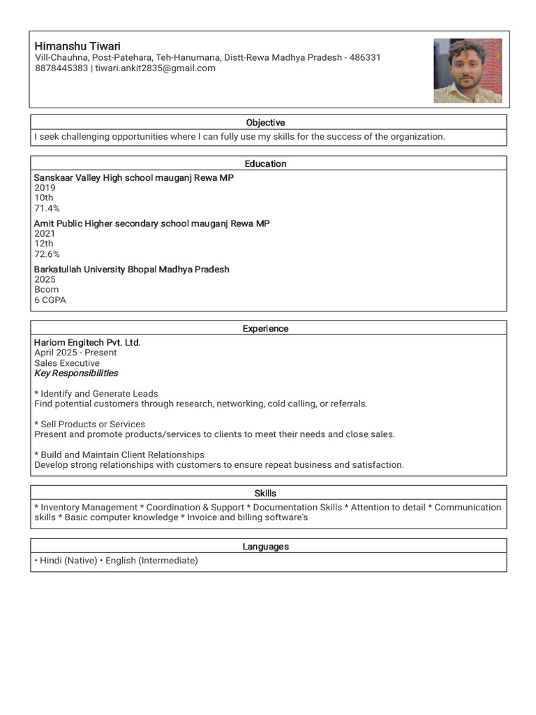 Himanshu CV. | PDF