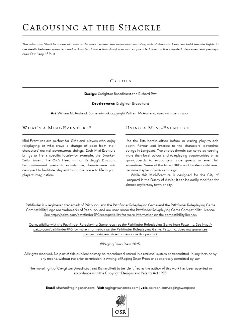 Languard's Infamous Shackle Arena | PDF | License | Copyright