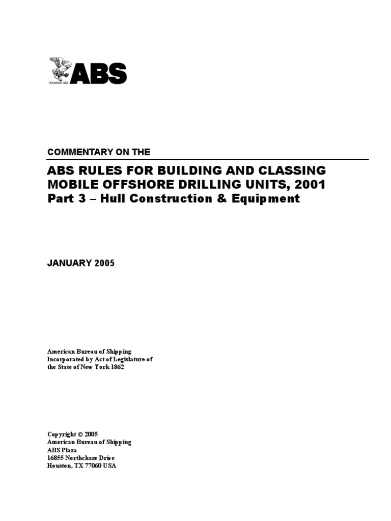 ABS Rules For Building Mobile Drilling Unit | PDF | Tide | Storm Surge