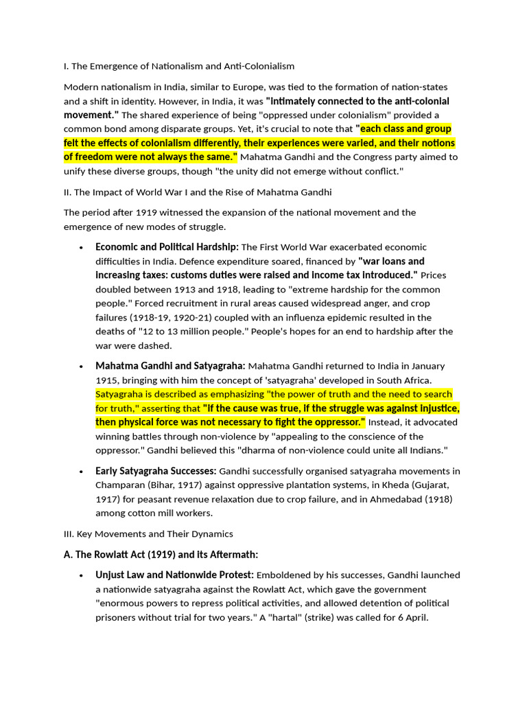 Nationalism in India | PDF | Mahatma Gandhi | Indian Nationalism