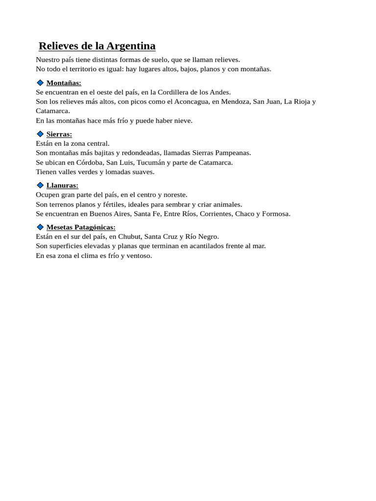 Relieves de Argentina (T) | PDF