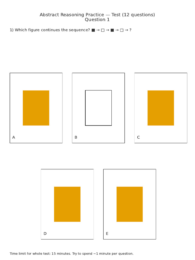 Abstract Reasoning Test 12 Questions | PDF | Euclidean Geometry | Geometry