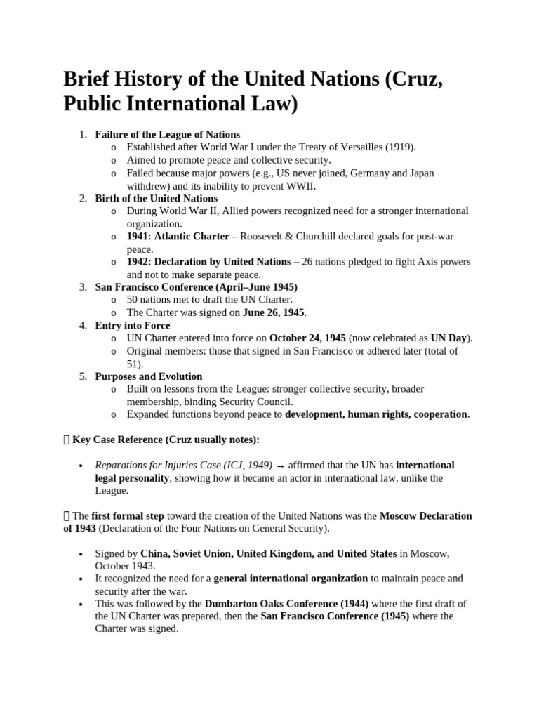 Brief History of The United Nations | PDF | United Nations ...