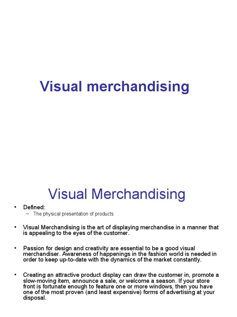 Visual Merchandising | PDF | Merchandising | Brand