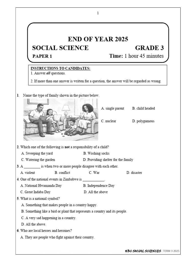 Grade 3 HBC Social Science Paper 1 Term 3 20252 | PDF | Mary, Mother Of ...