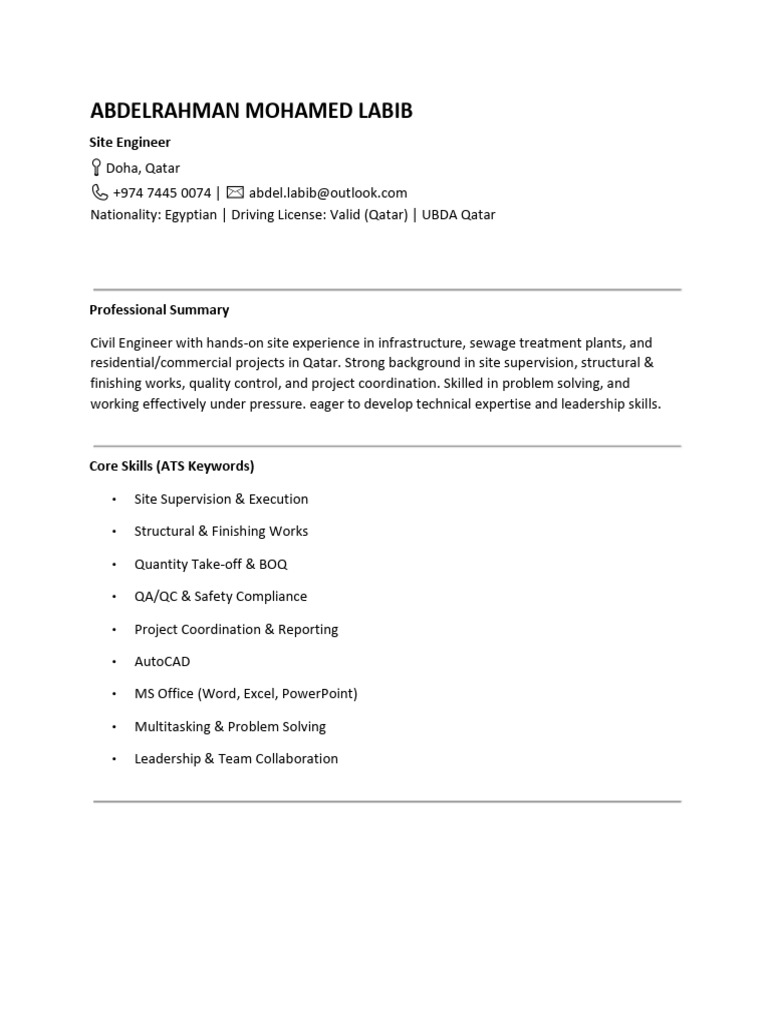 CV Abdelrahman Labib +UPD .. | PDF | Qatar | Doha