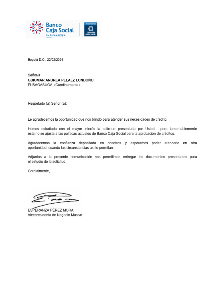 Carta de Negacion | PDF