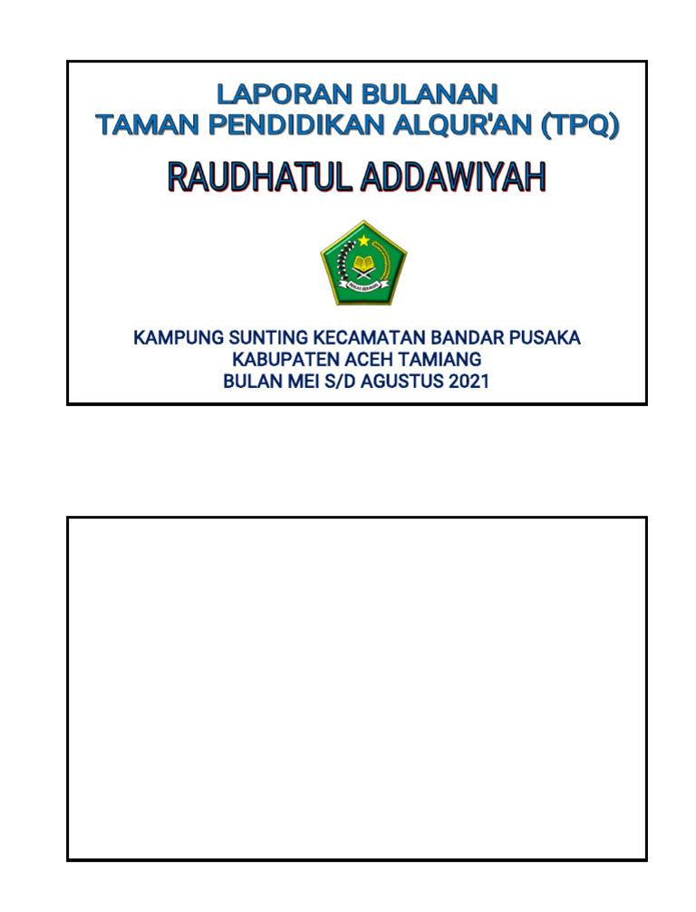 Cover Laporan Bulanan | PDF