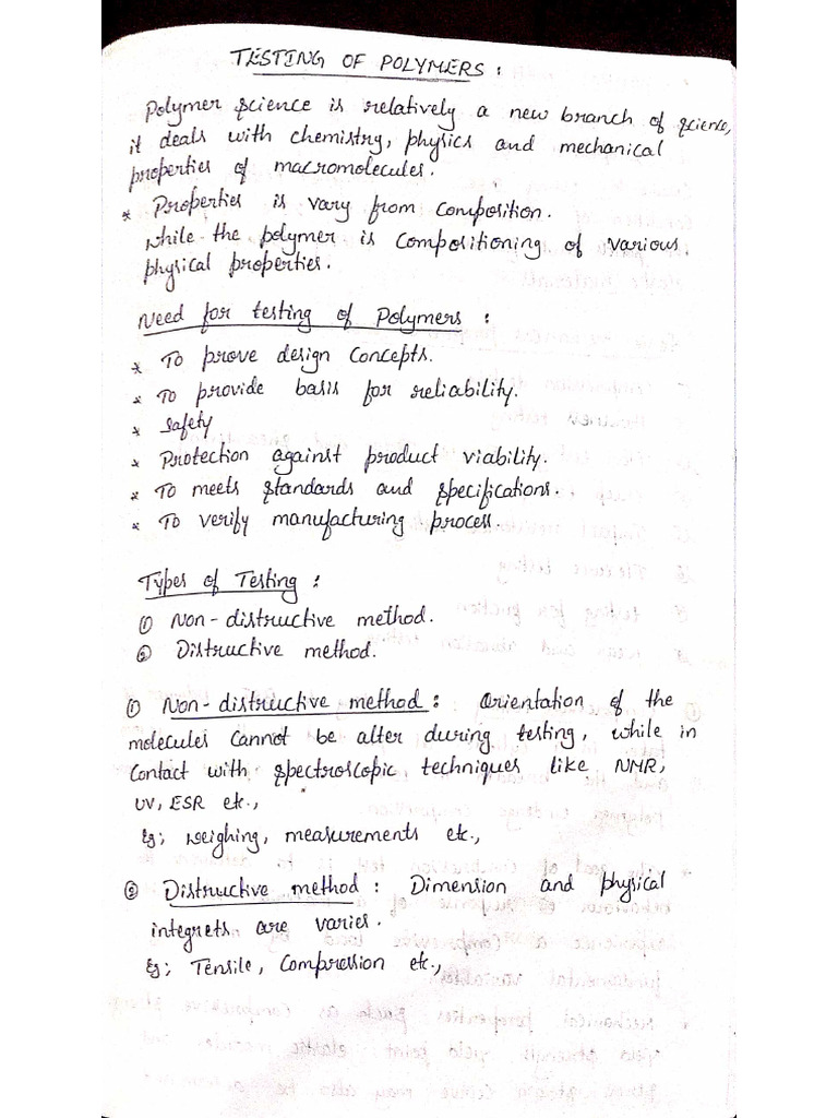 Testing of Polymers-1 | PDF
