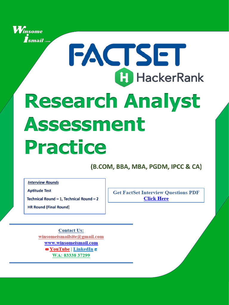 Factset Research Analyst Assessment Test QA | PDF | Sustainable Energy ...