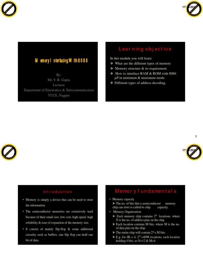 Interfacing Memory | PDF | Computer Memory | Computer Data