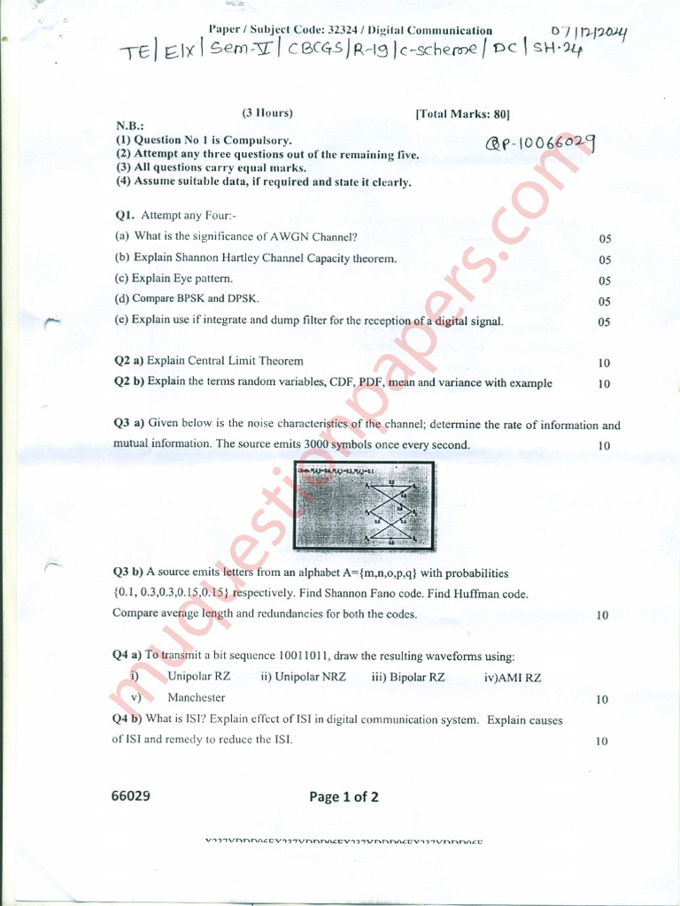Be Electronics Engineering Semester 5 2024 December Digital ...