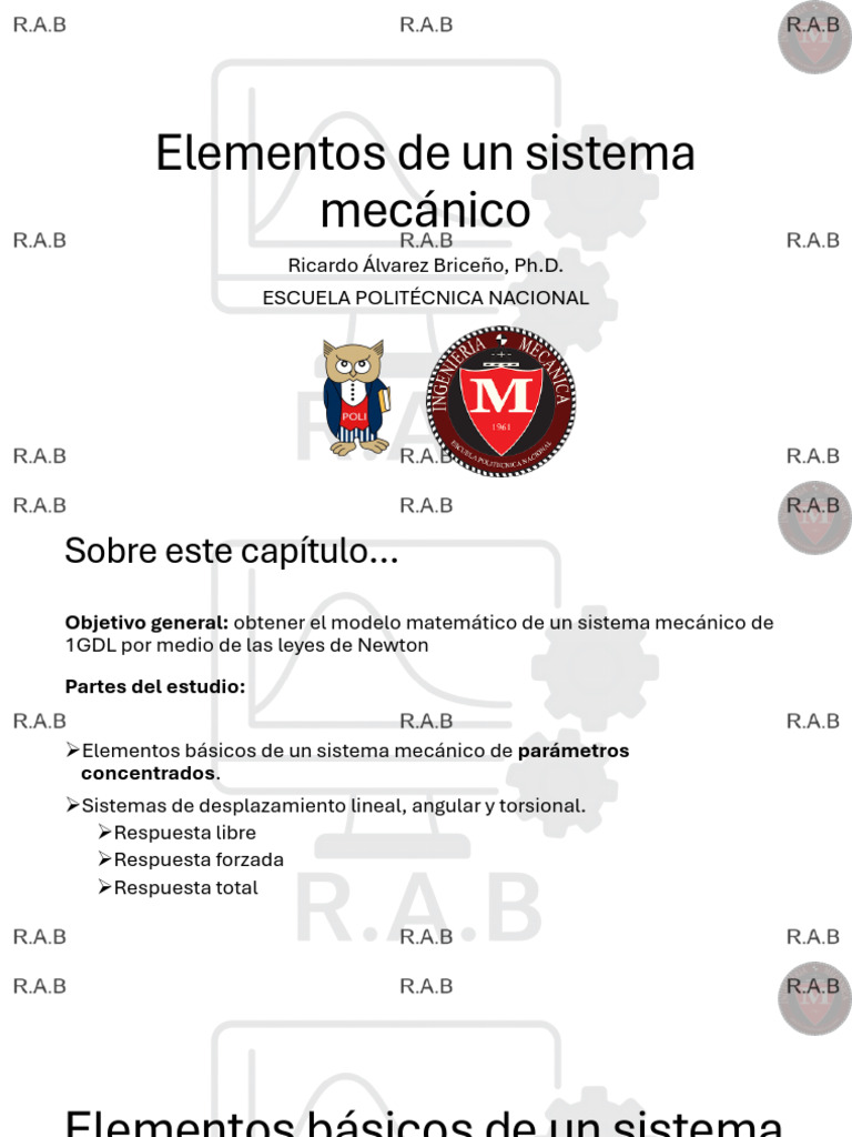 1.3. Elementos de Un Sistema Mecanico - Watermark | PDF | Rigidez | Elasticidad (Física)