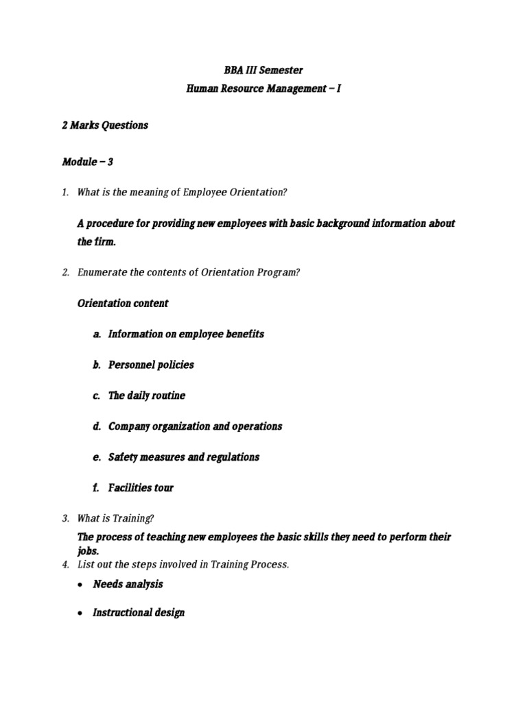 HRM QB 2nd Internal (Solved) | PDF
