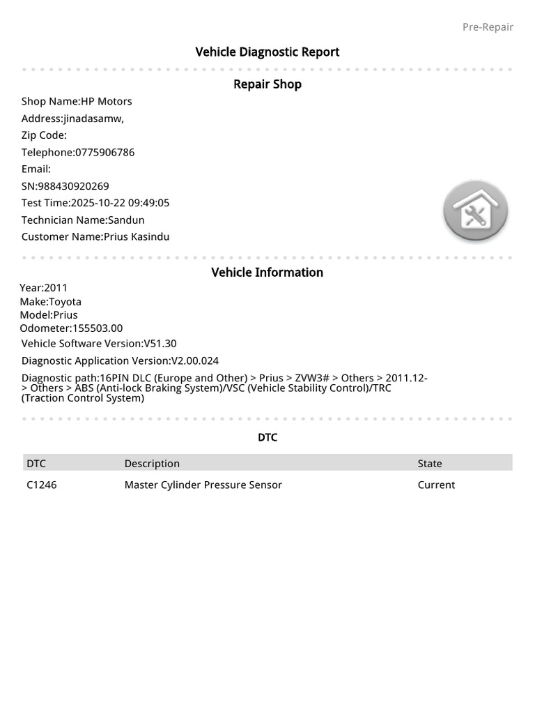 Toyota DTC 20251022094905 | PDF