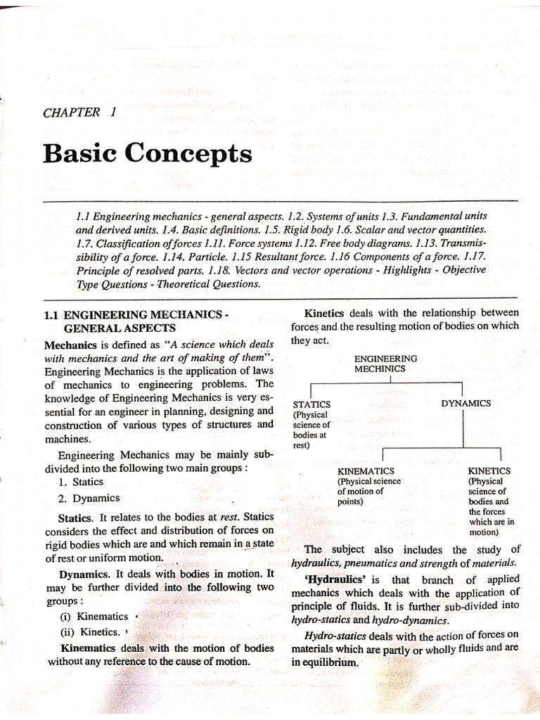 Engineering Mechanics CH - 1 | PDF