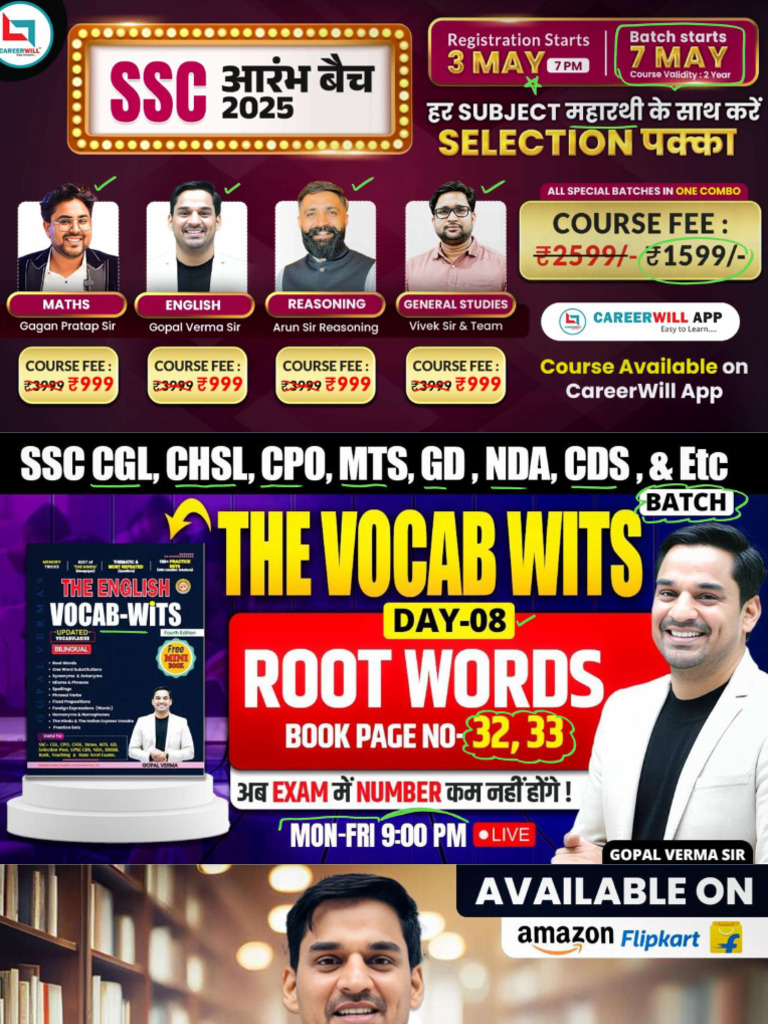 The English Vocab WIts Batch by Gopal Verma Sir Class 8 by Gopal | PDF