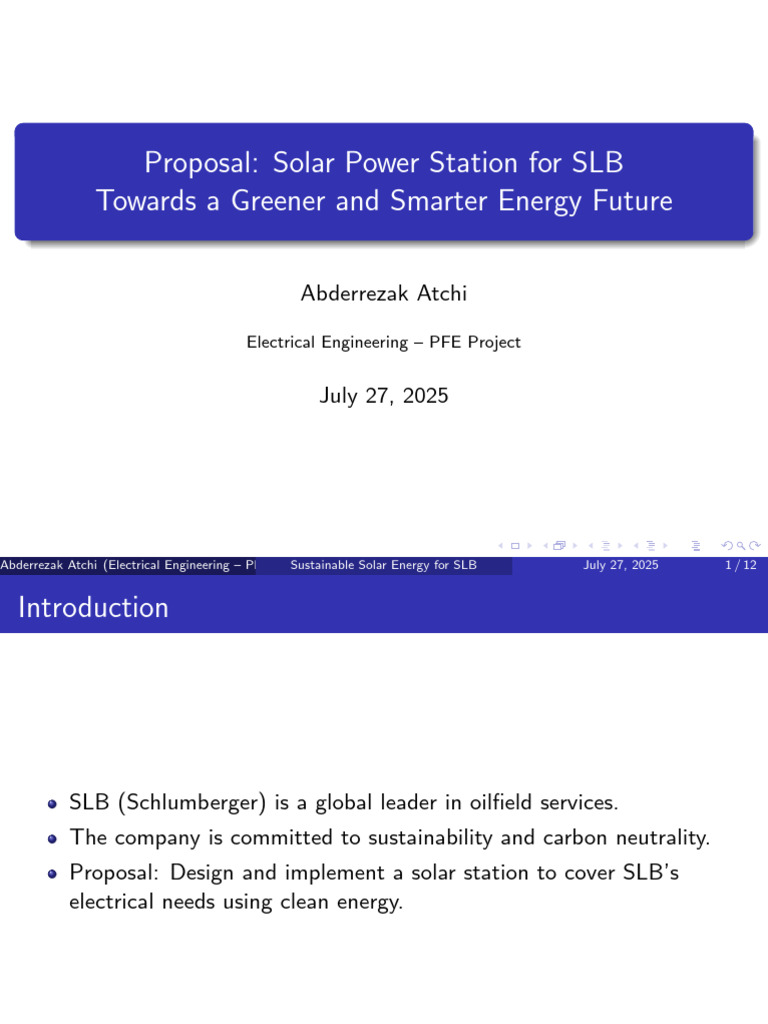 Solar Power Station Proposal for SLB | PDF | Solar Power | Photovoltaic ...