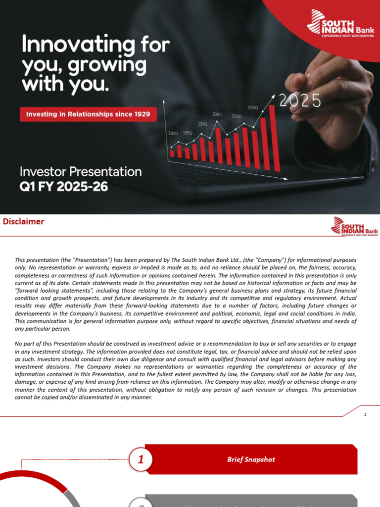 Sib Investor Presentation q1 Fy2025-26 | PDF | Information | Financial Economics