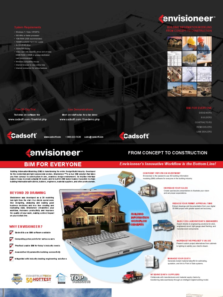 Envisioneer Brochure | PDF | Building Information Modeling | 3 D Modeling