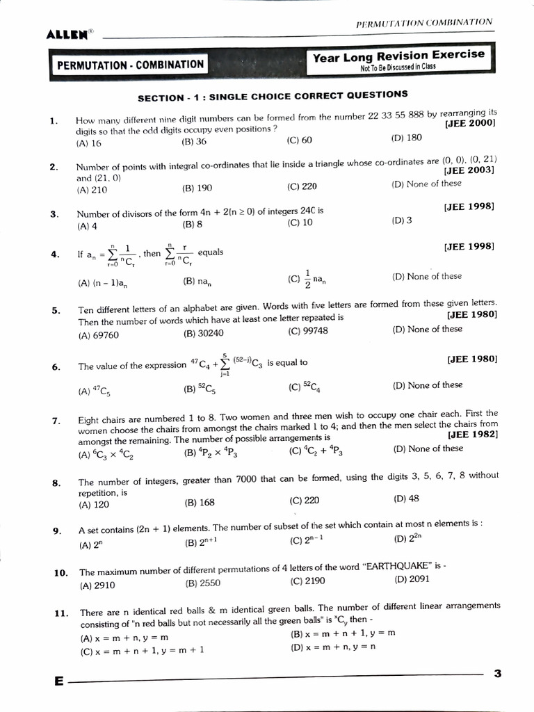 Permutation and Combination | PDF | Numbers | Permutation